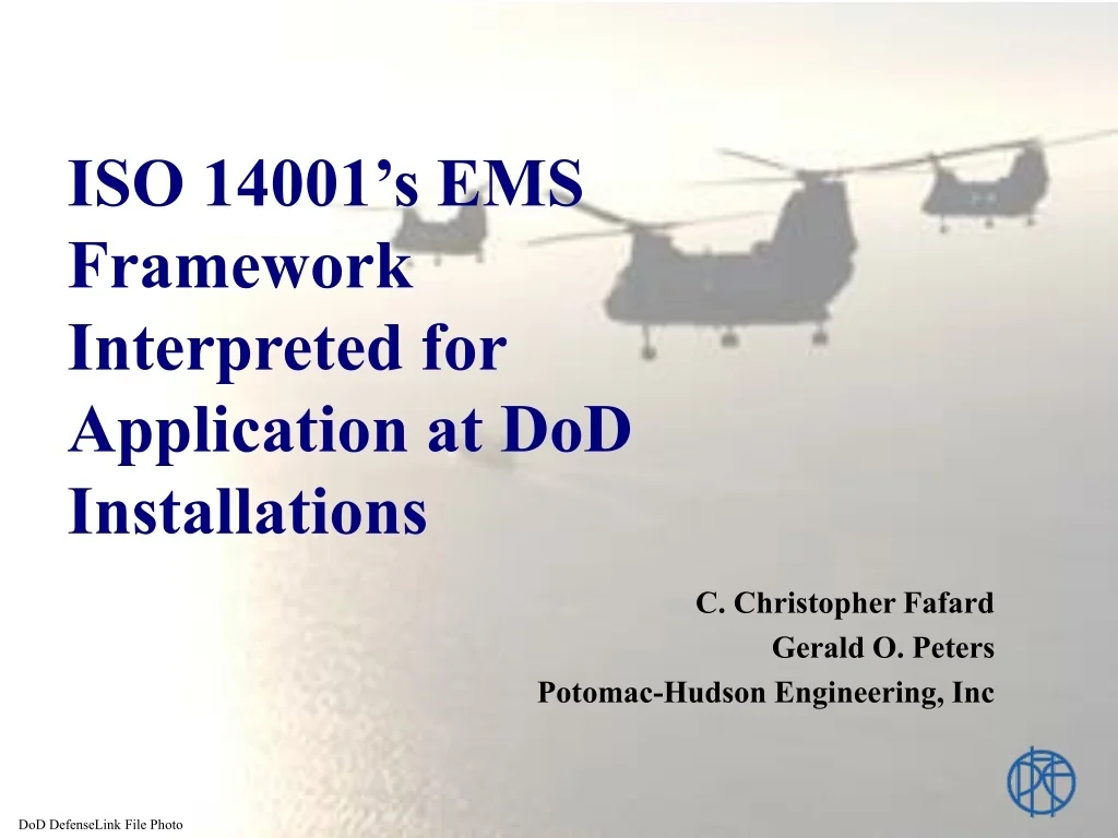 PPT - Interpreting ISO 14001 for DoD Installations: Tailoring EMS for ...