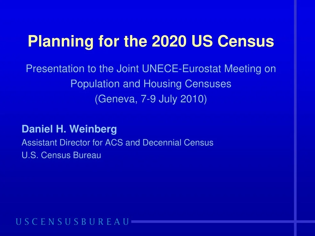 PPT - Planning for the 2020 US Census PowerPoint Presentation, free ...