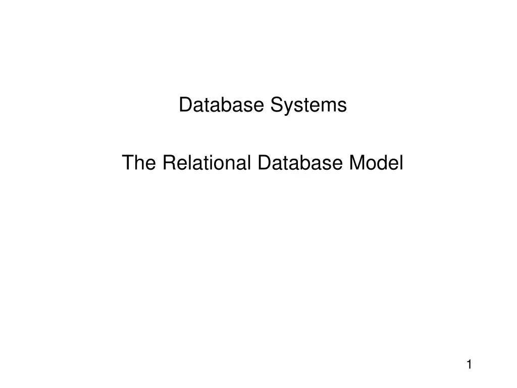 PPT - Relational Database Systems PowerPoint Presentation, free ...