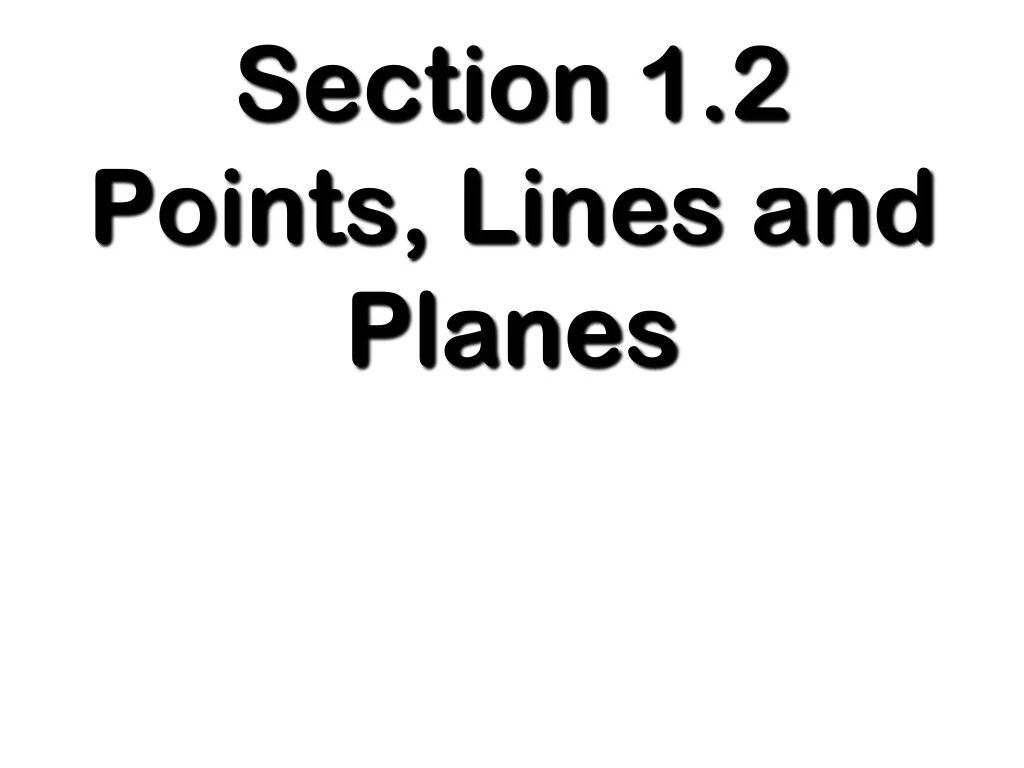 PPT - Geometry: Points, Lines, and Planes PowerPoint Presentation, free ...