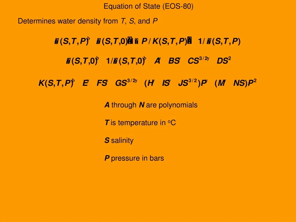 PPT - Equation of State (EOS-80) PowerPoint Presentation, free download ...