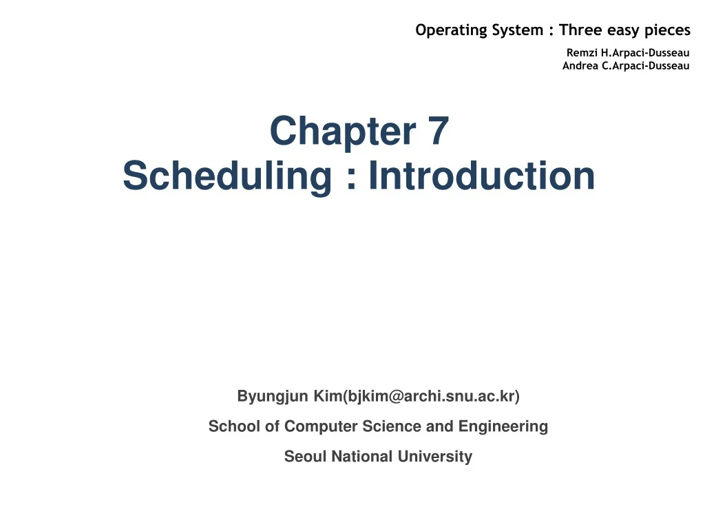 PPT - Chapter 7 Scheduling : Introduction PowerPoint Presentation, free ...