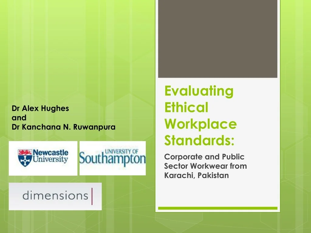 PPT - Evaluating Ethical Workplace Standards: PowerPoint Presentation ...