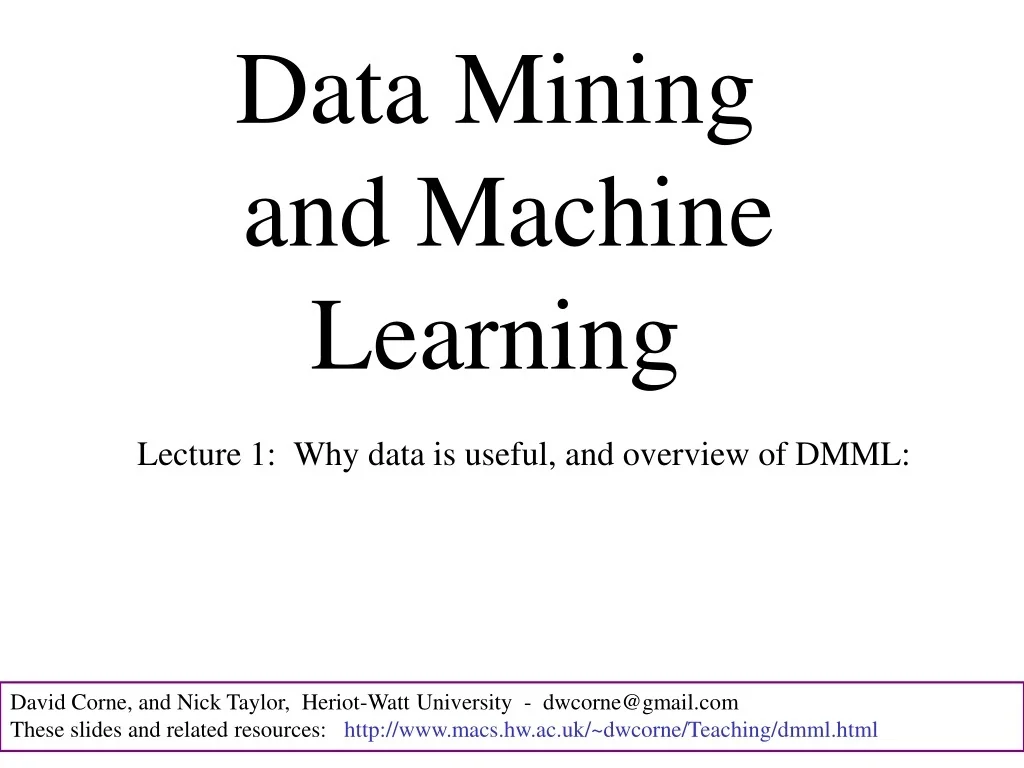 Ppt Utilizing Data Overview Of Data Mining And Machine Learning Lecture Powerpoint
