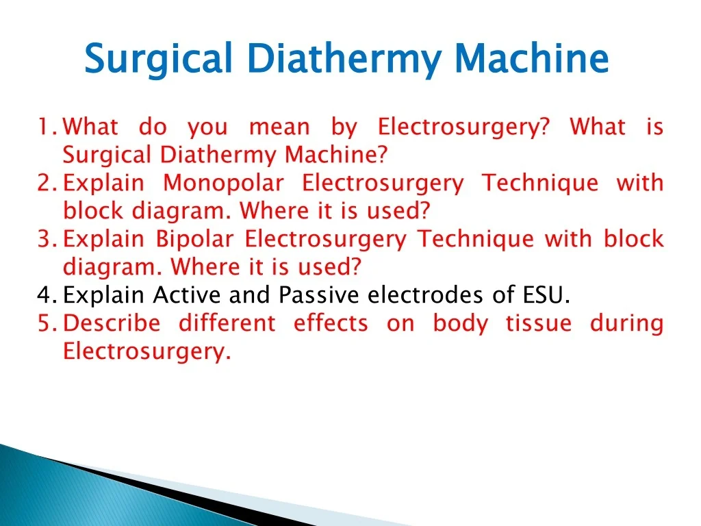 PPT - Surgical Diathermy Machines and Electrosurgery Techniques ...