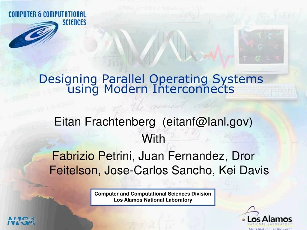 PPT - Designing Parallel Operating Systems using Modern Interconnects ...