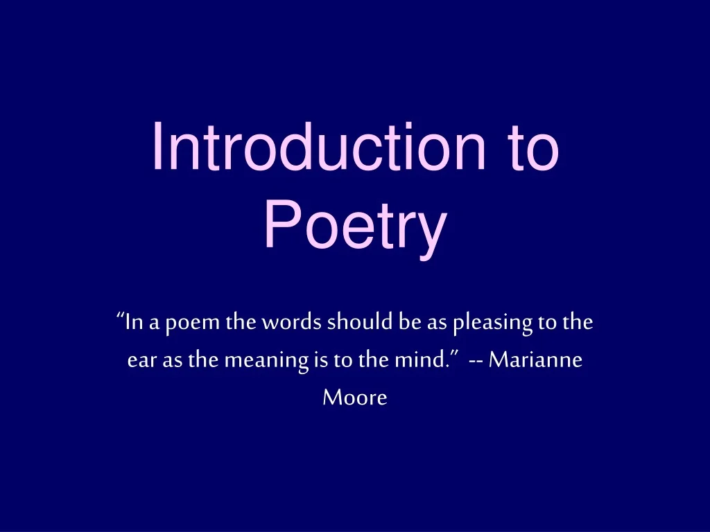 PPT - Introduction to Poetry PowerPoint Presentation, free download ...