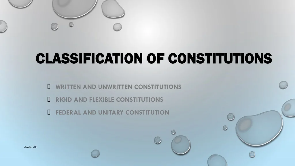 PPT - Classification of constitutions PowerPoint Presentation, free ...