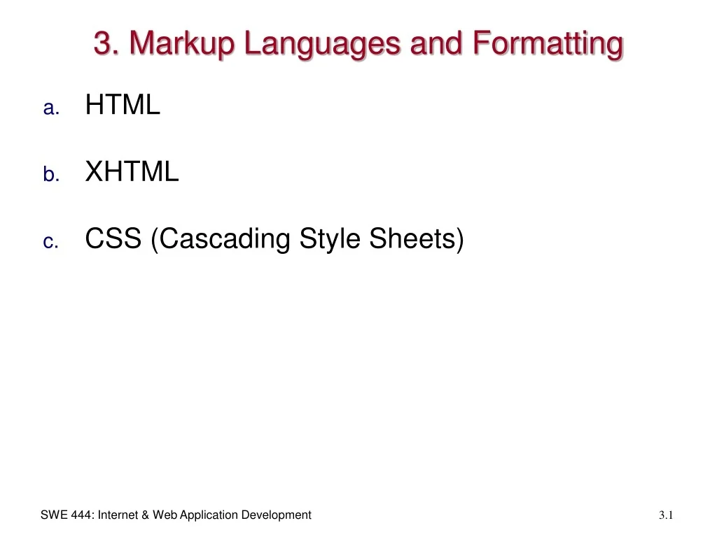 PPT - 3. Markup Languages and Formatting PowerPoint Presentation, free ...