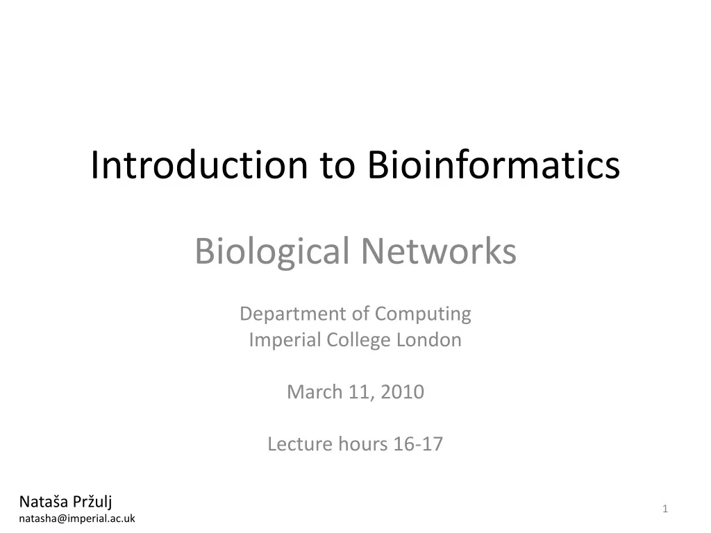 PPT - Introduction to Bioinformatics PowerPoint Presentation, free download - ID:9580425