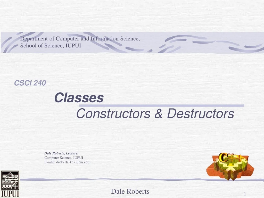 PPT - Constructors and Destructors in C++ Classes PowerPoint ...