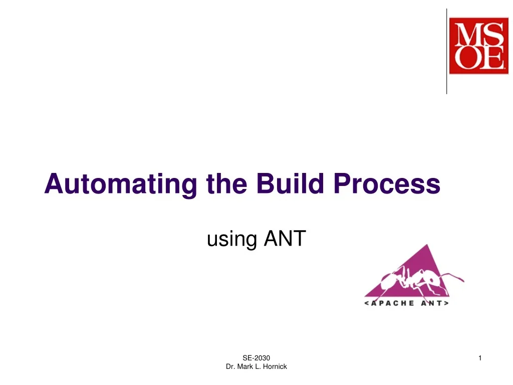 PPT - Streamlining Java Project Builds with ANT Automation PowerPoint Presentation - ID:9580915