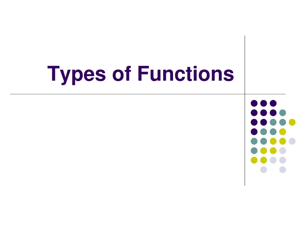 PPT - Types of Functions: Constant, Power, Algebraic, Trigonometric ...