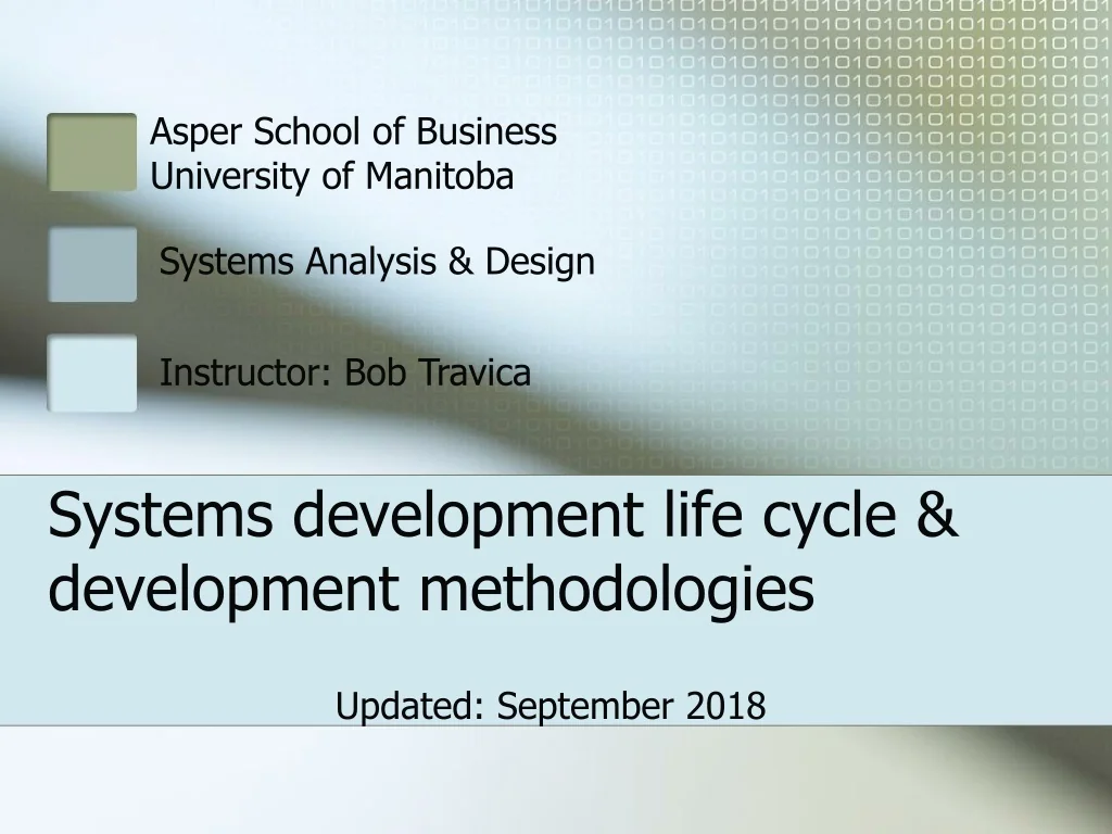PPT - Systems development life cycle & development methodologies ...