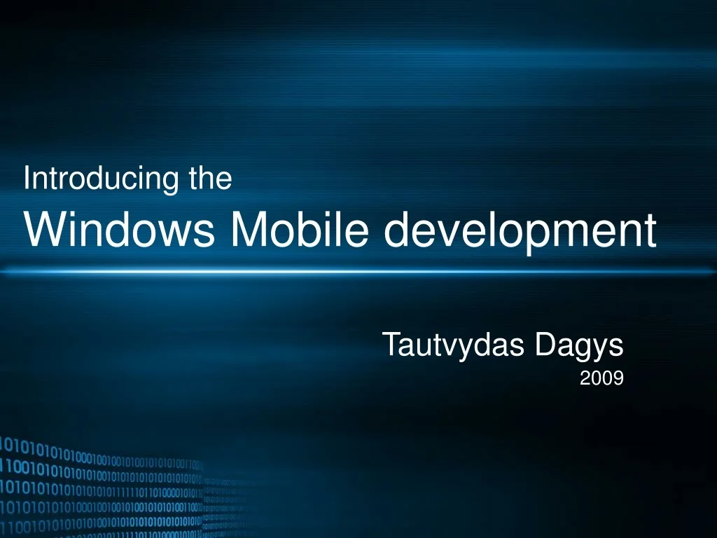 PPT - Windows Mobile Development: Tools, Challenges, Emulators, and ...