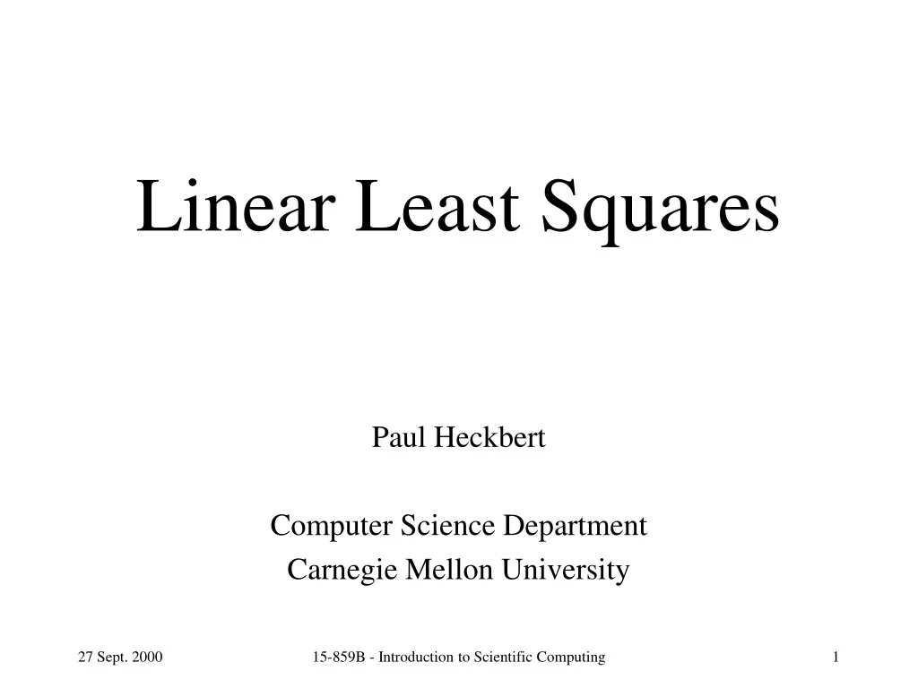PPT - Linear Least Squares PowerPoint Presentation, free download - ID ...