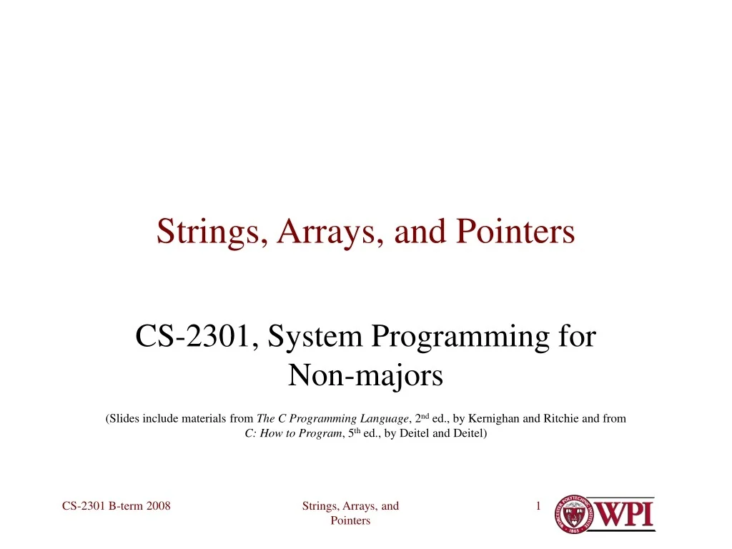 PPT - Strings, Arrays, and Pointers PowerPoint Presentation, free download - ID:9584398
