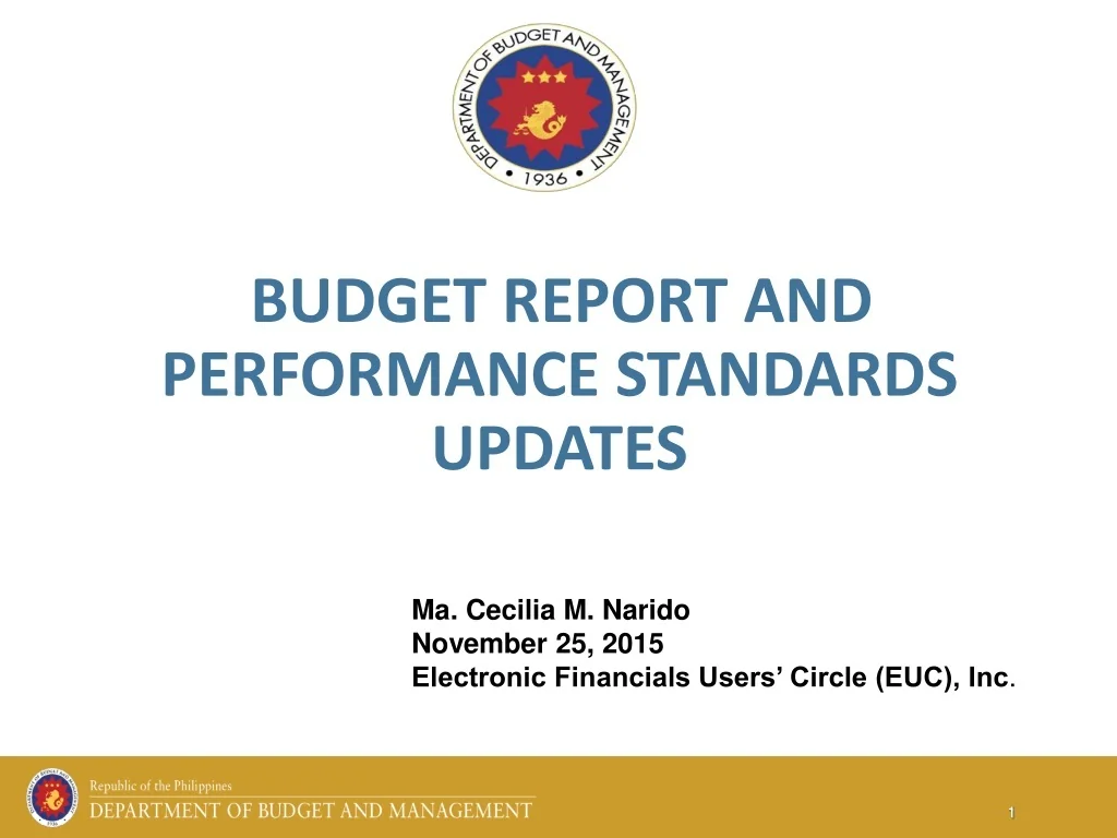 PPT - Budget Report & Performance Standards Updates - EUC, Inc ...