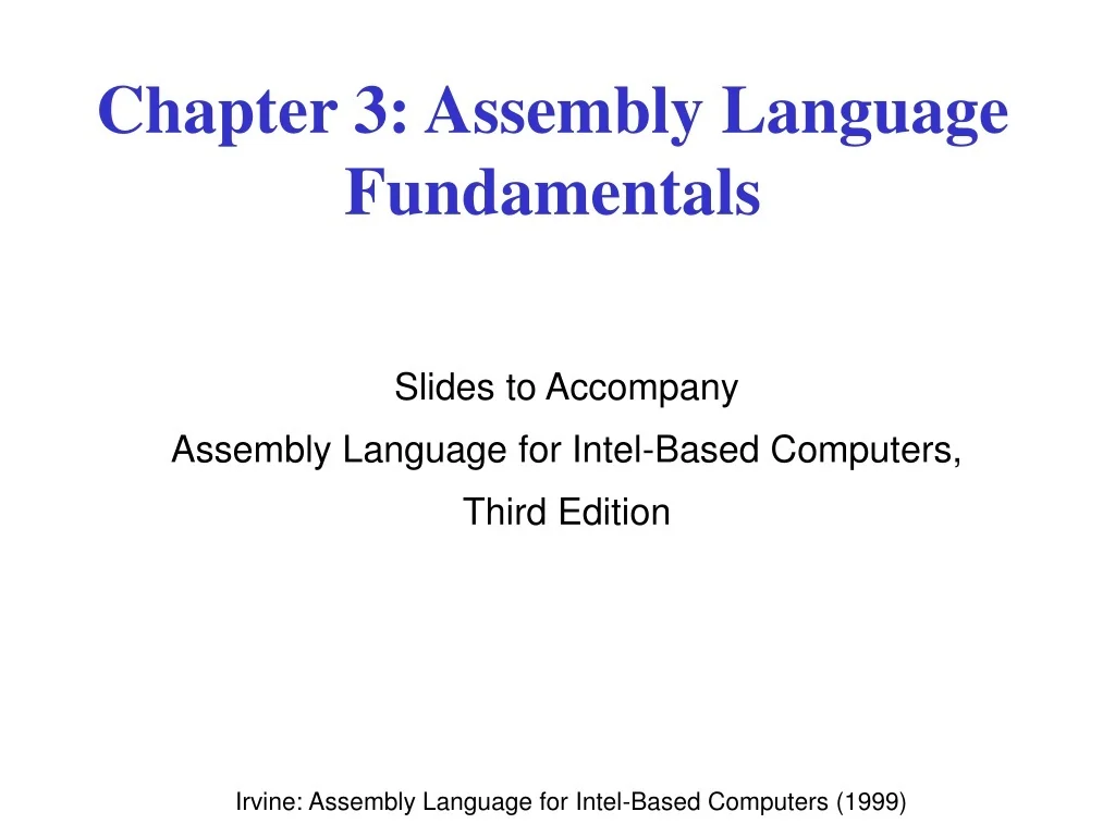PPT - Assembly Language Fundamentals Overview PowerPoint Presentation ...