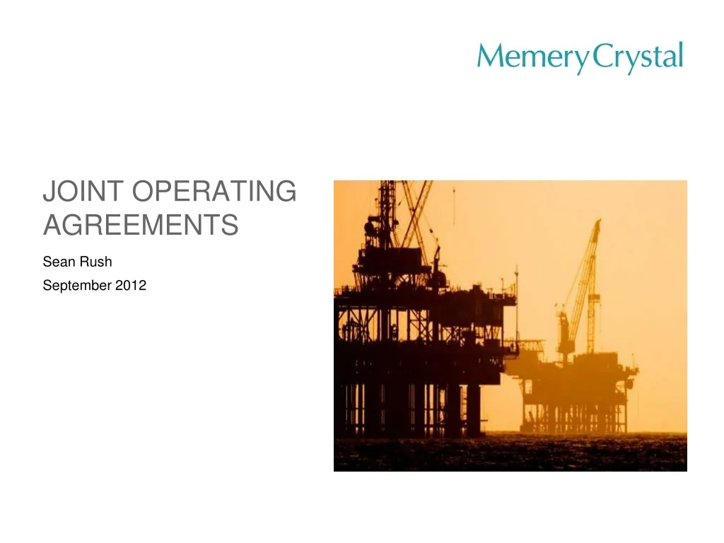 PPT - JOINT OPERATING AGREEMENTS PowerPoint Presentation, free download ...