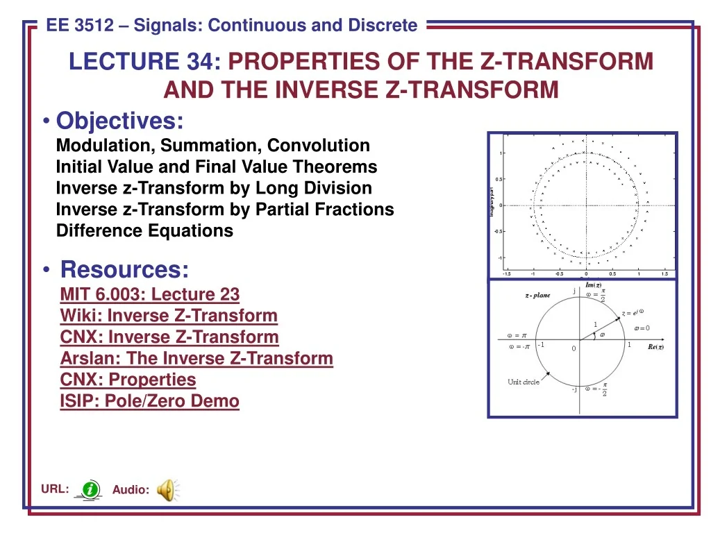 PPT - Properties of Z-Transform and Inverse Z-Transform in Signal Processing PowerPoint ...