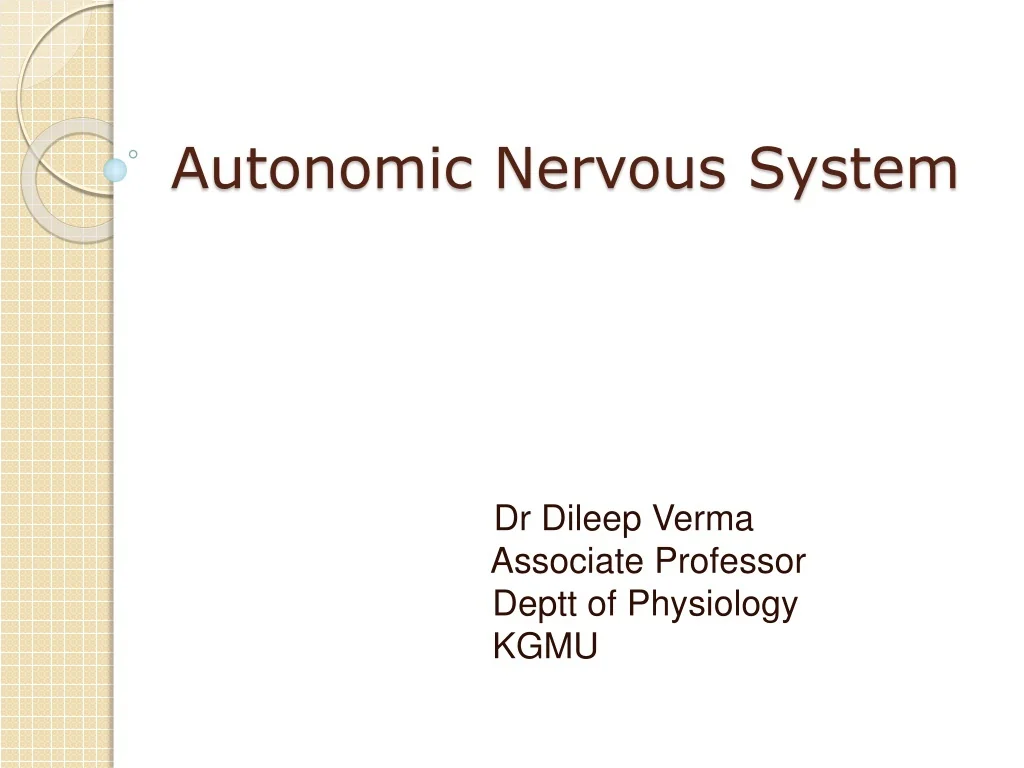 PPT - Autonomic Nervous System PowerPoint Presentation, free download ...