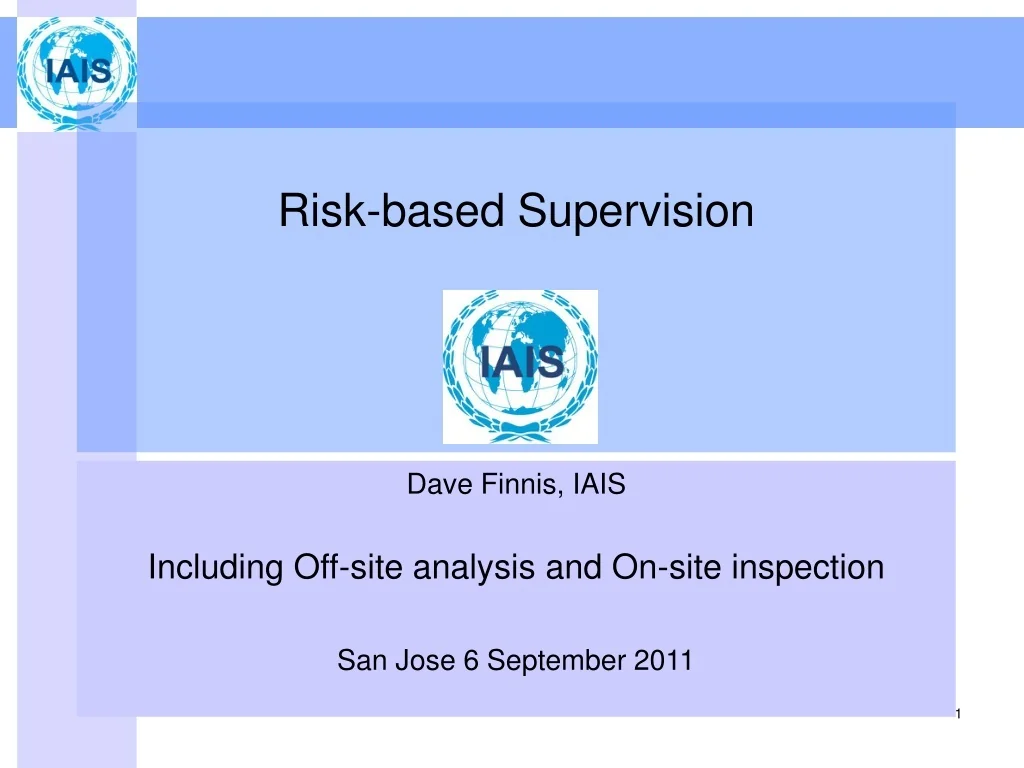 PPT - Risk-Based Supervision in Insurance: Tools and Frameworks ...