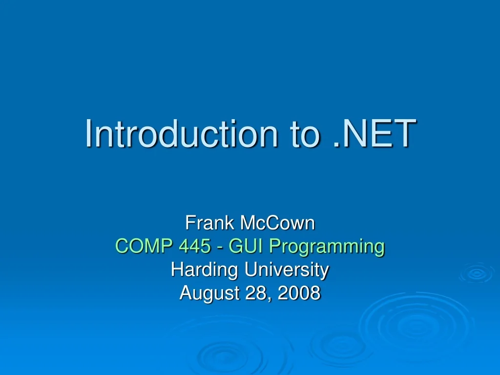 PPT - Introduction to .NET PowerPoint Presentation, free download - ID ...