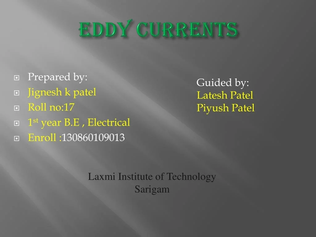 PPT - Eddy currents PowerPoint Presentation, free download - ID:9592158