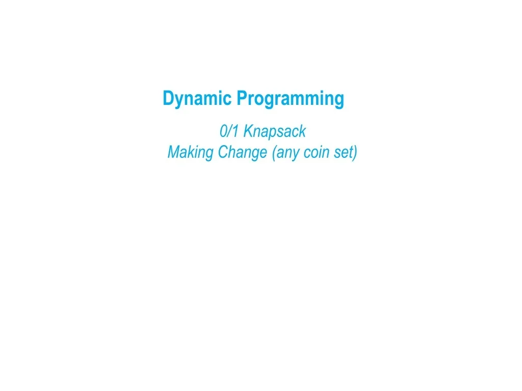 Ppt Dynamic Programming Efficient Problem Solving Approach