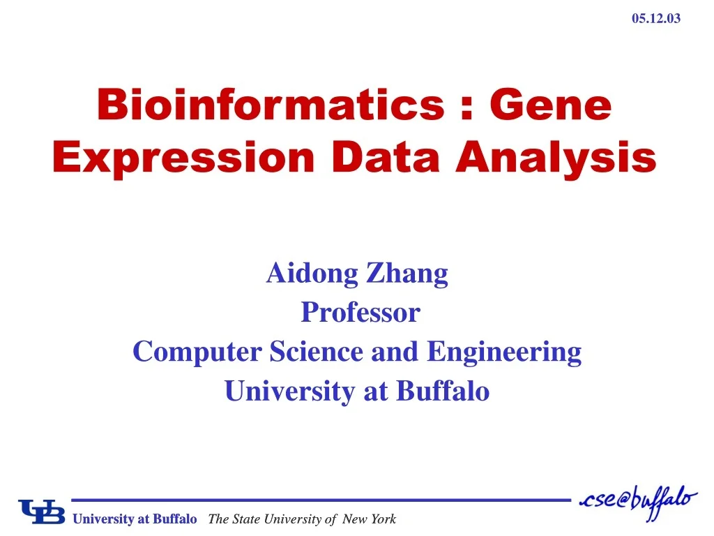 PPT - Bioinformatics : Gene Expression Data Analysis PowerPoint ...