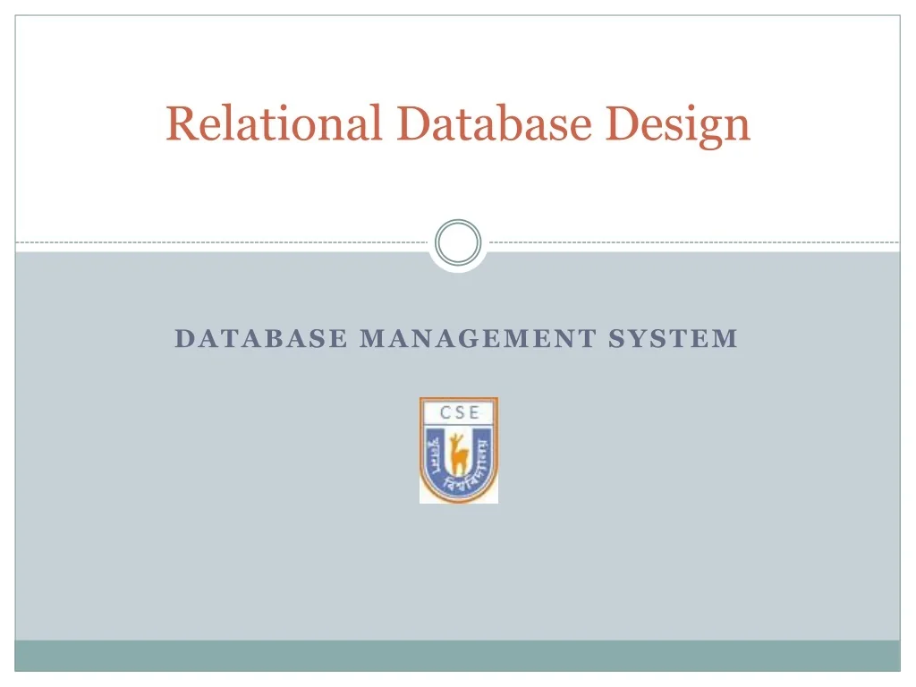 PPT - Relational Database Design: Functional Dependencies and Normalization Theory PowerPoint ...