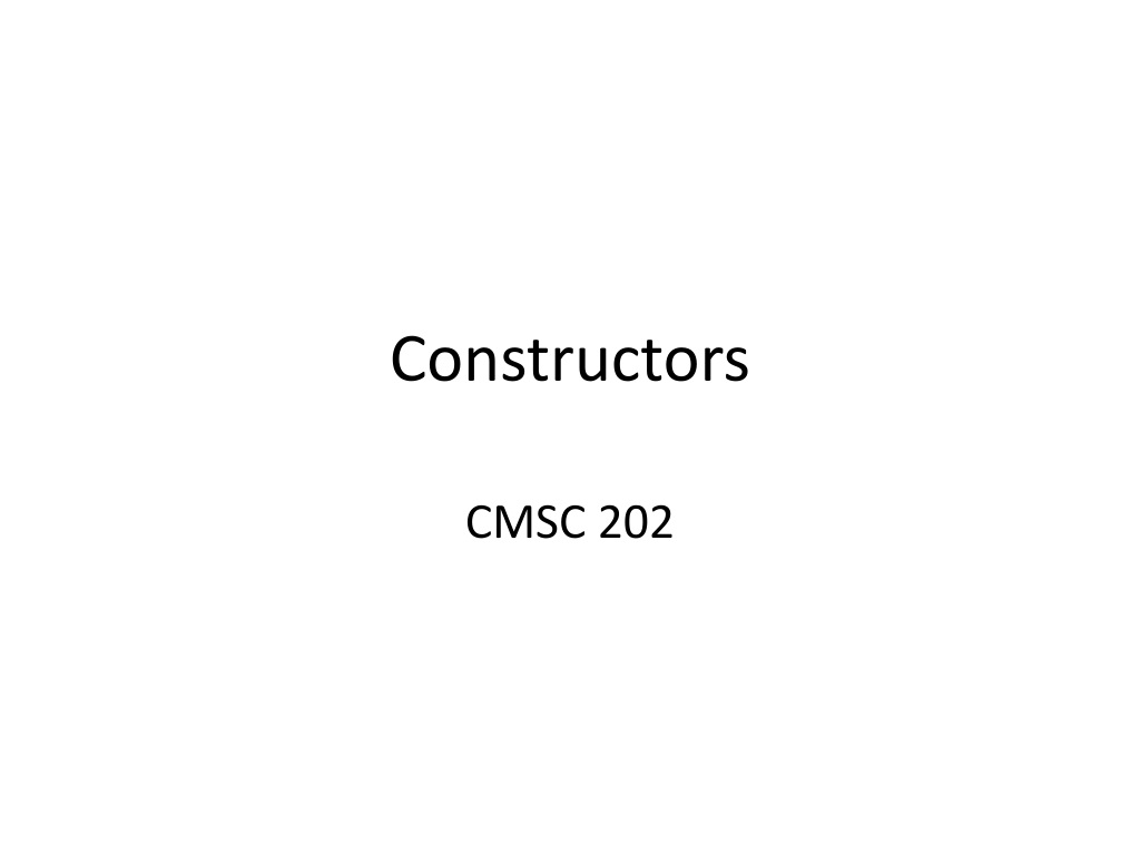 Ppt Constructors In Java Creating And Initializing Objects