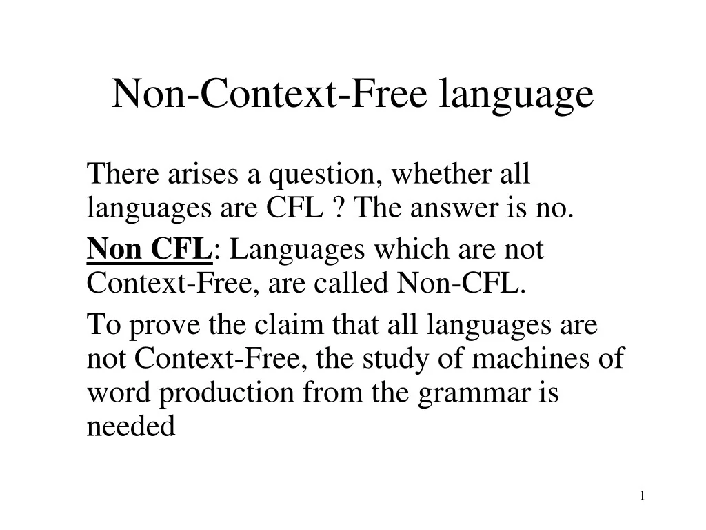 PPT - Non-Context-Free language PowerPoint Presentation, free download ...