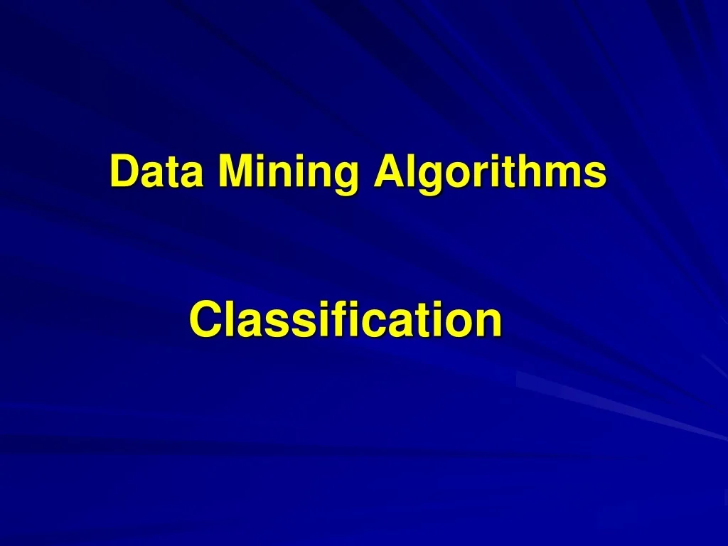 PPT - Introduction to Data Classification Techniques PowerPoint ...