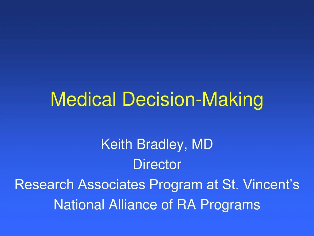 PPT - Medical Decision-Making PowerPoint Presentation, free download ...