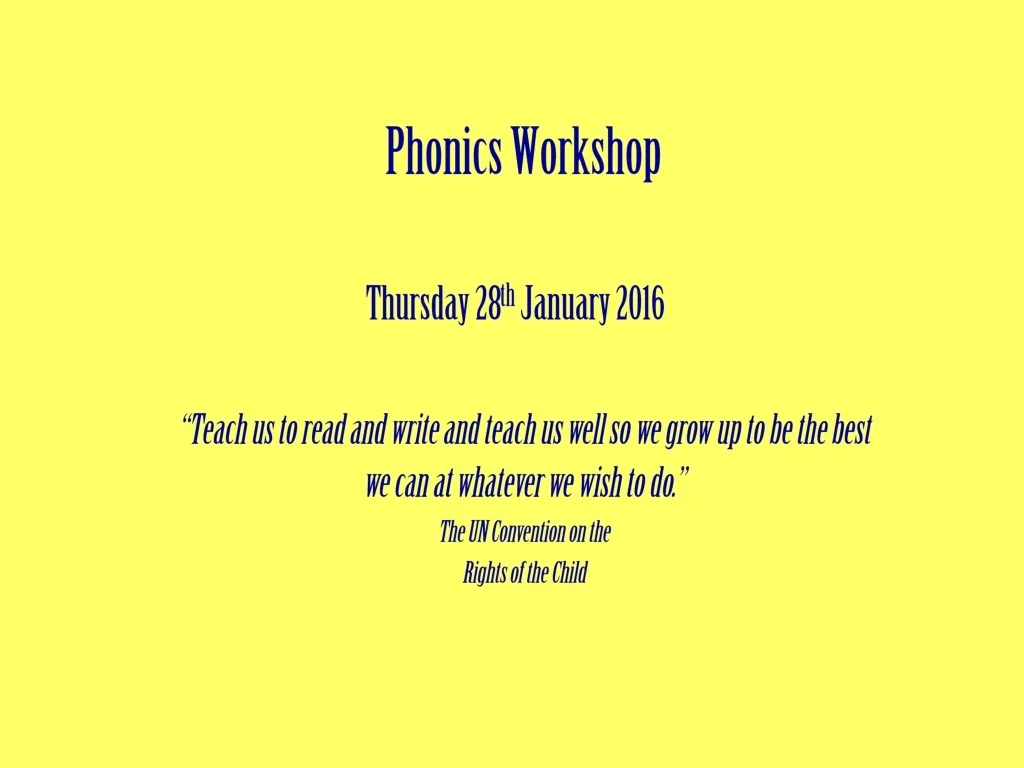 PPT - Phonics Workshop PowerPoint Presentation, free download - ID:9604822