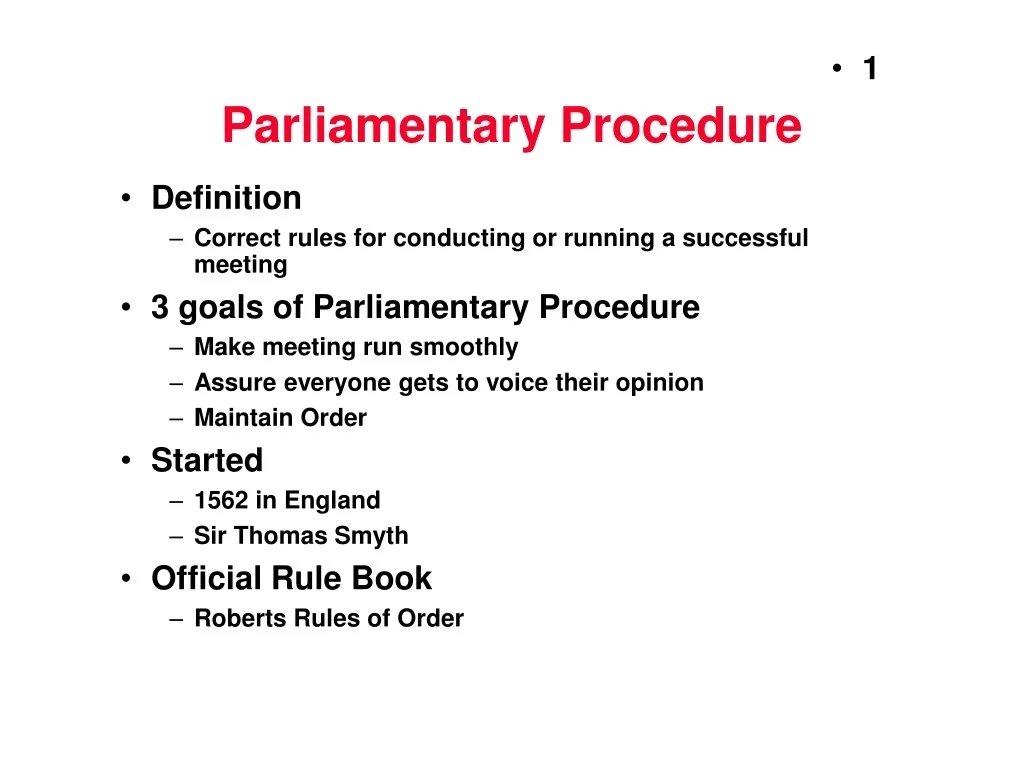 PPT - Parliamentary Procedure PowerPoint Presentation, free download ...