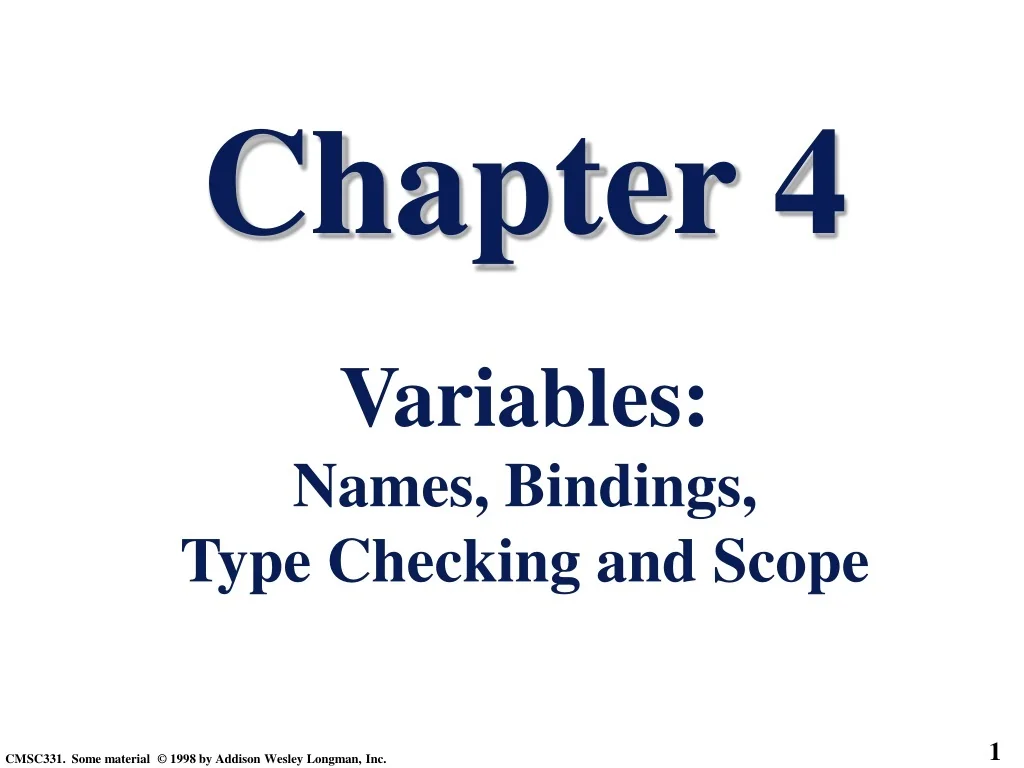 PPT - Variables: Names, Bindings, and Type Checking PowerPoint ...