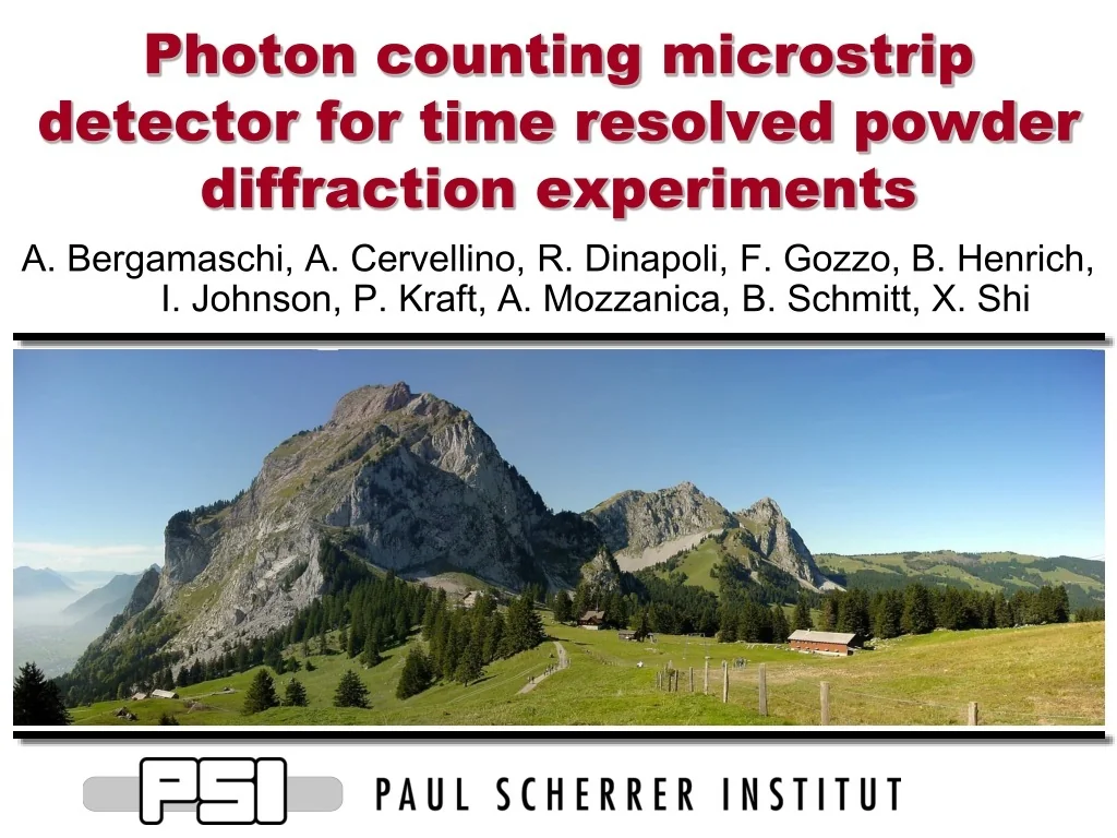 PPT - Photon counting microstrip detector for time resolved powder ...