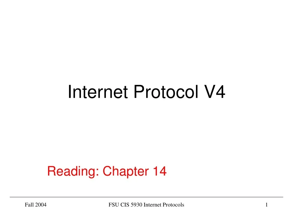 PPT - IPv4 Internet Protocols: Functions, Formats, and Classes ...