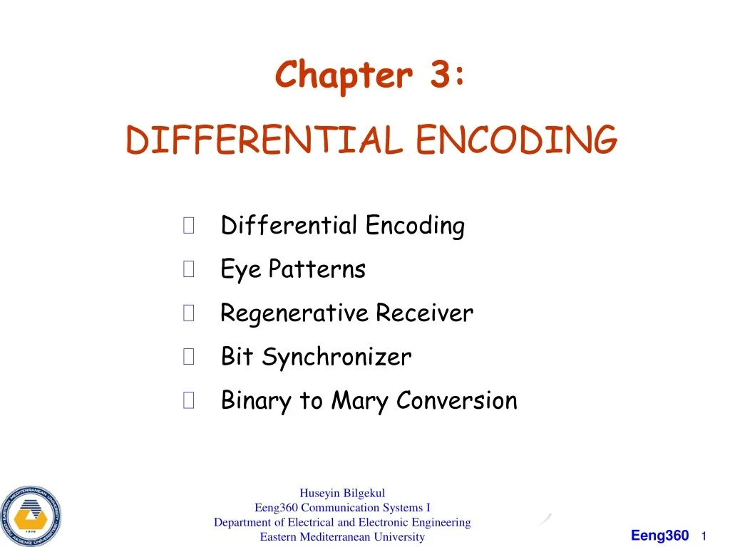 PPT - Maximizing Efficiency with Differential Encoding in Communication Systems PowerPoint ...