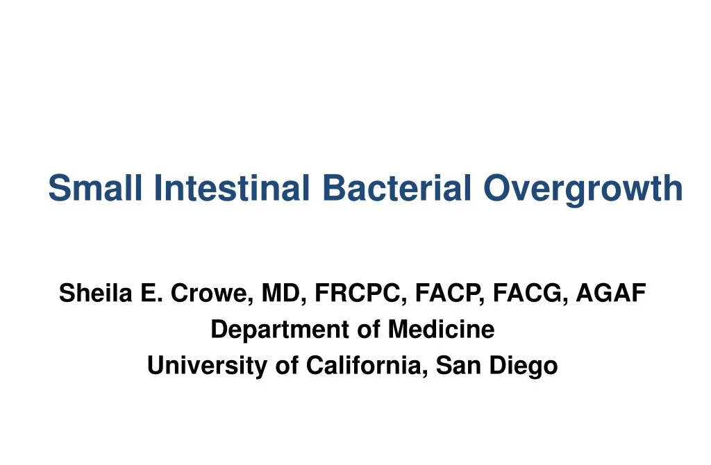 PPT - Small Intestinal Bacterial Overgrowth PowerPoint Presentation ...