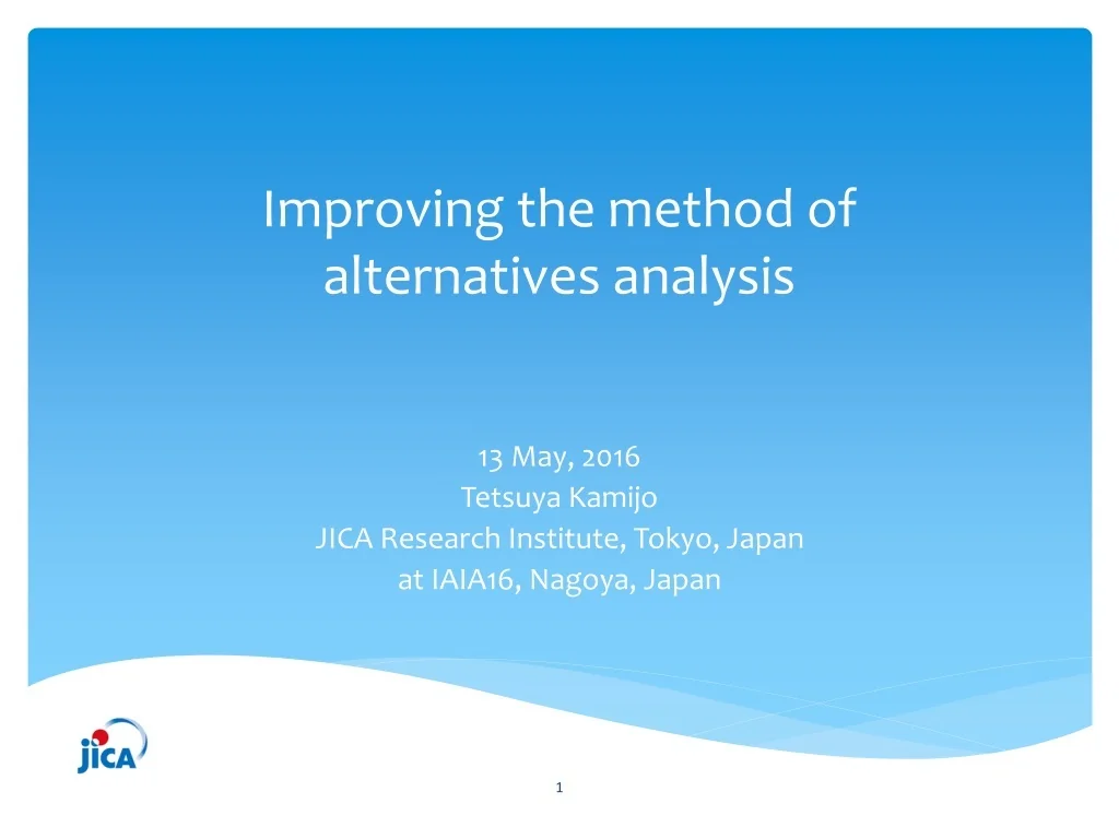 PPT - Enhancing Alternatives Analysis: A Study on Alternative ...