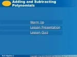 PPT - Adding and Subtracting Polynomials PowerPoint Presentation, free ...