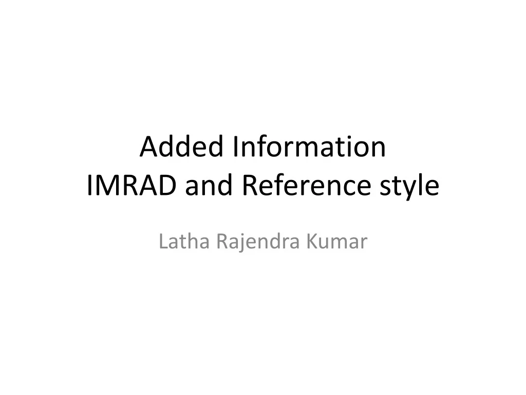PPT - IMRAD Format in Scientific Paper Writing PowerPoint Presentation ...