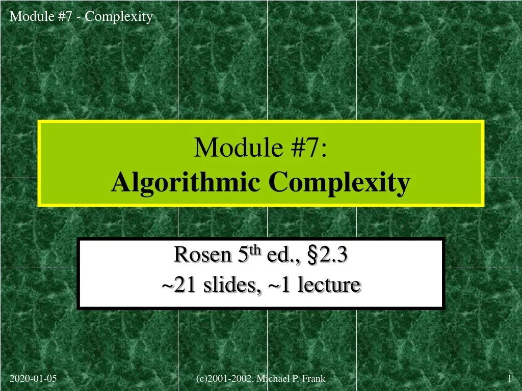 PPT - Algorithmic Complexity: Measures and Analysis PowerPoint ...