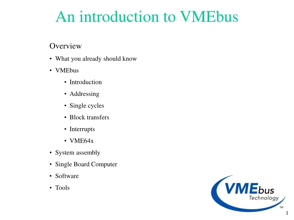 PPT - VMEbus Mechanics and Basics: An Overview PowerPoint Presentation ...