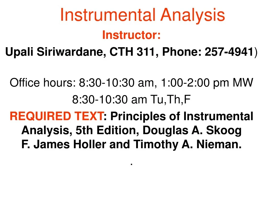 PPT - Principles of Instrumental Analysis: In-Depth Spectrometry ...