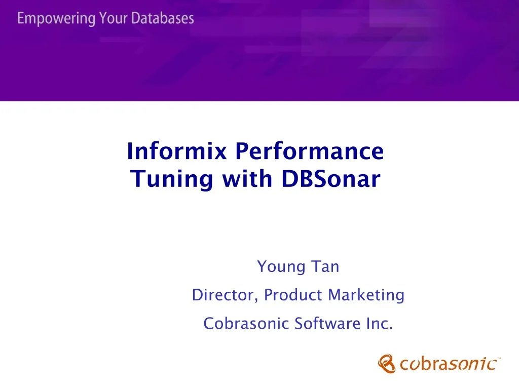 PPT - DBSonar for Informix Performance Tuning: The Ultimate Tool PowerPoint Presentation - ID ...
